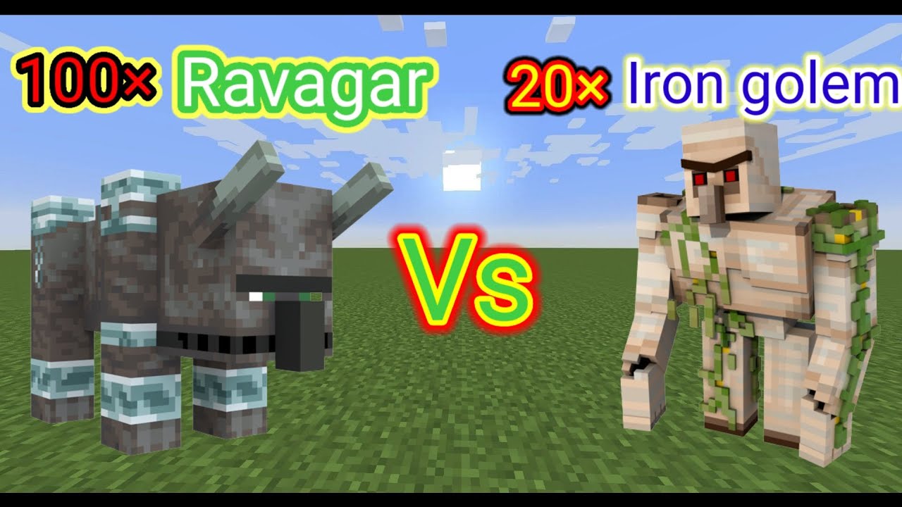 20 iron golem Vs 100 Ravagar zombie in minecraft 😱😱 mutent Ravagar Vs ...