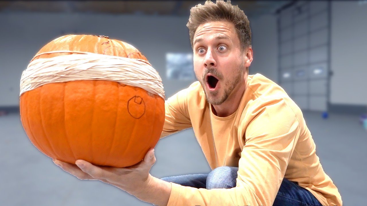 EXPLODING PUMPKIN CHALLENGE! (Rubber Bands) - YouTube