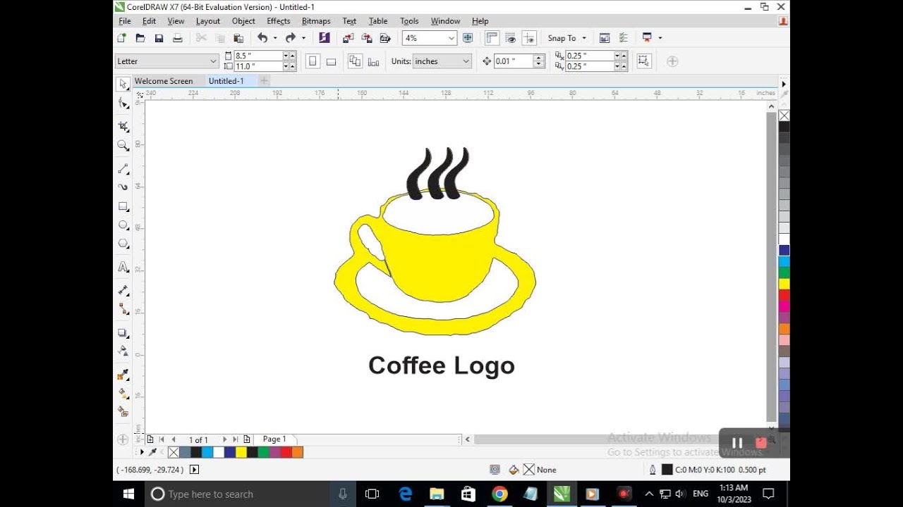 Coffee Logo. Corel Draw Tutorial. #logo #logodesign #coreldraw - YouTube