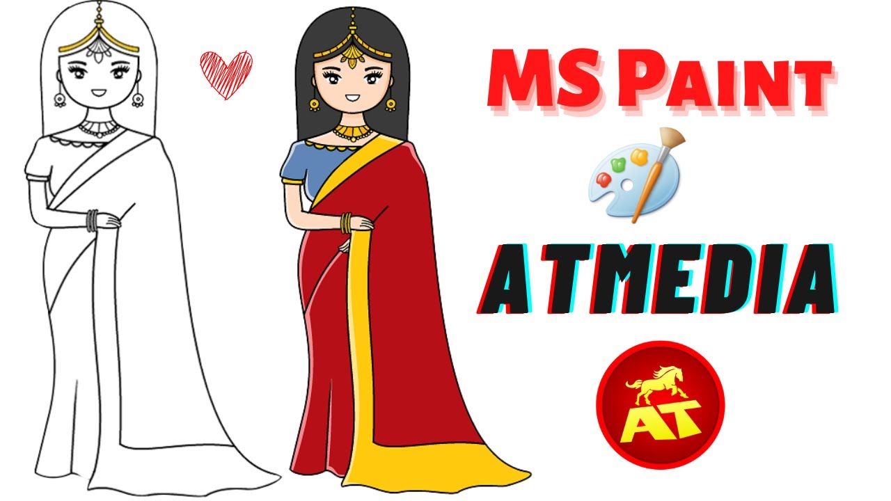 how to draw girl face in ms paint easy step by step - YouTube