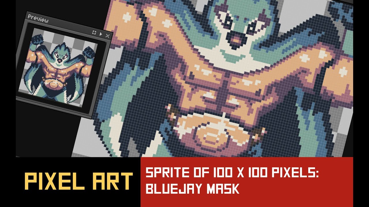 Pixel Art -Blue Jay Mask (Pixel Joint Weekly Challenge) - YouTube