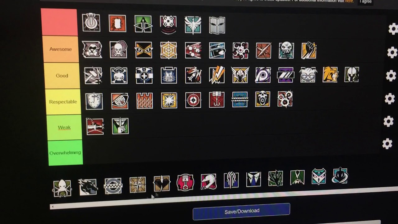 My personal rainbow six siege tier list - YouTube