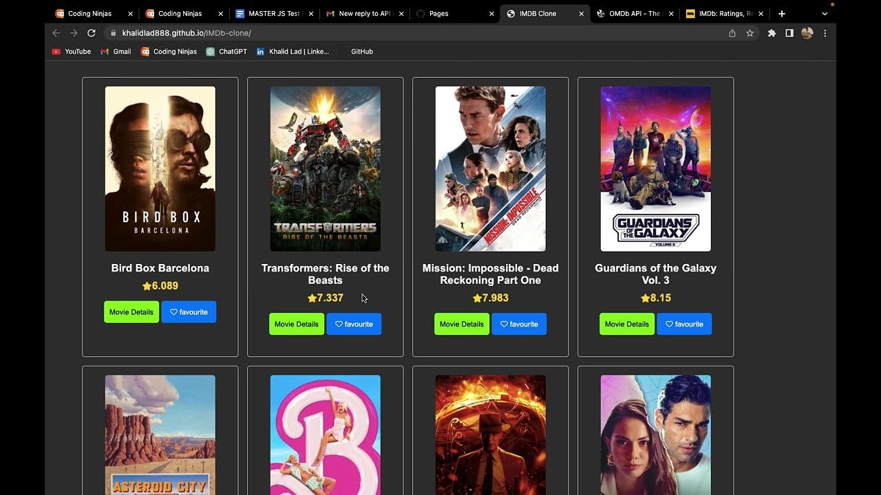 IMDb clone | Coding Ninjas Project - YouTube