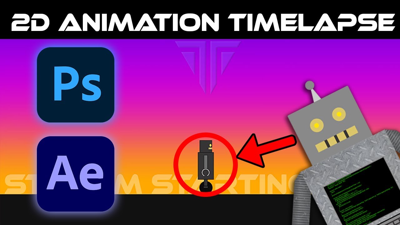 SIMPLE 2D ANIMATION TIMELAPSE (Photoshop + After Effects) - YouTube