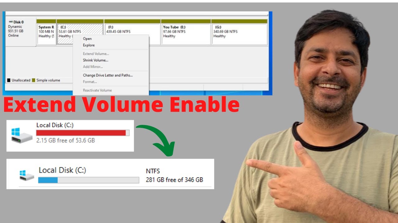 Solve Extend Volume Option disabled Without Software | Fix Extend ...