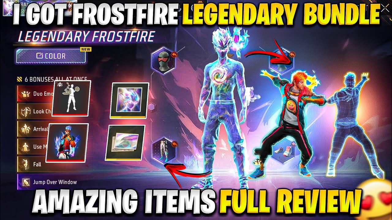 Frostfire legendary bundle full review | free fire new duo emote and posture review | ff new ...