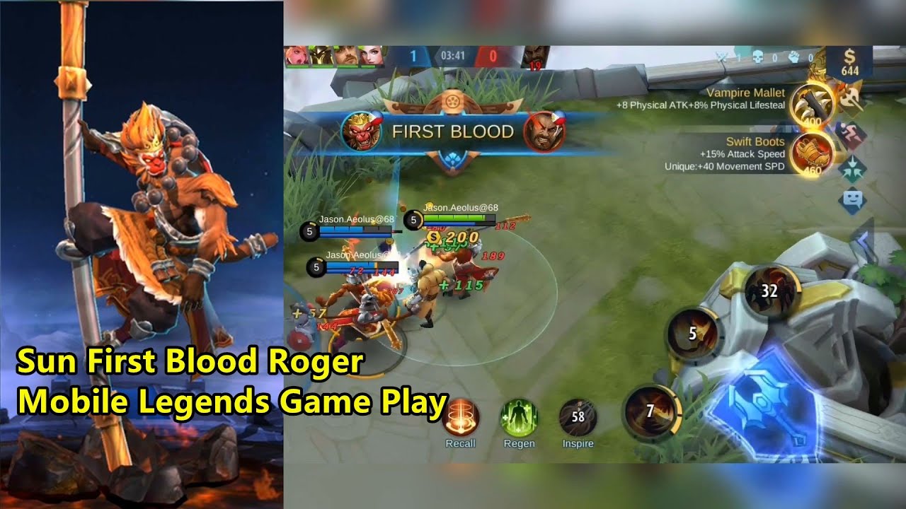 Sun First Blood Roger, Mobile Legends - YouTube