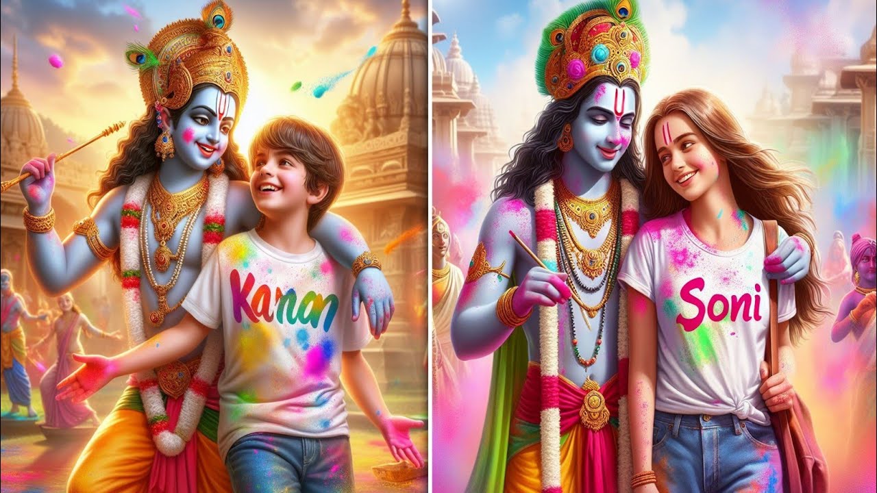 Krishna ji holi image creator | Bing image creator holi | ai image ...