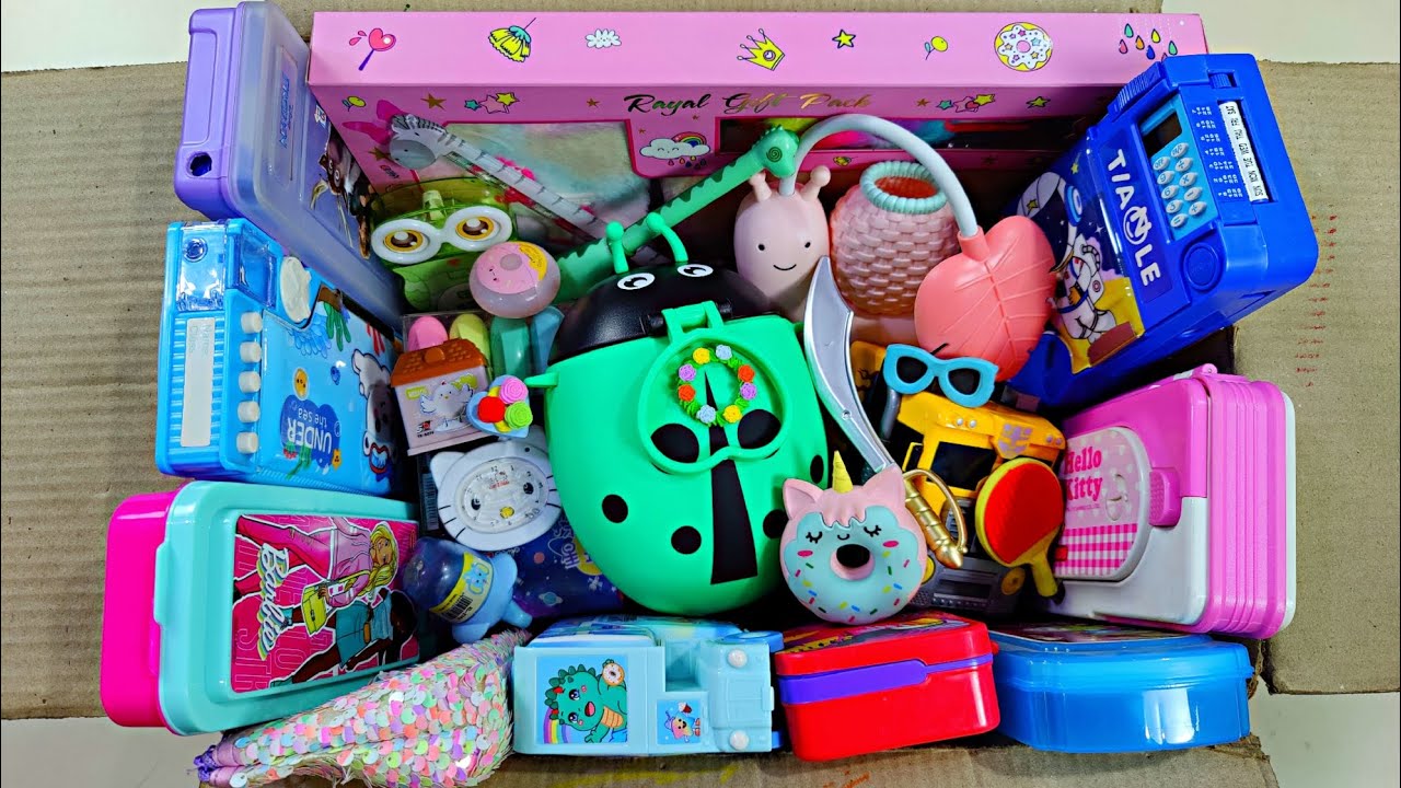 cute stationery collection from the box, pencil box collection, eraser ...