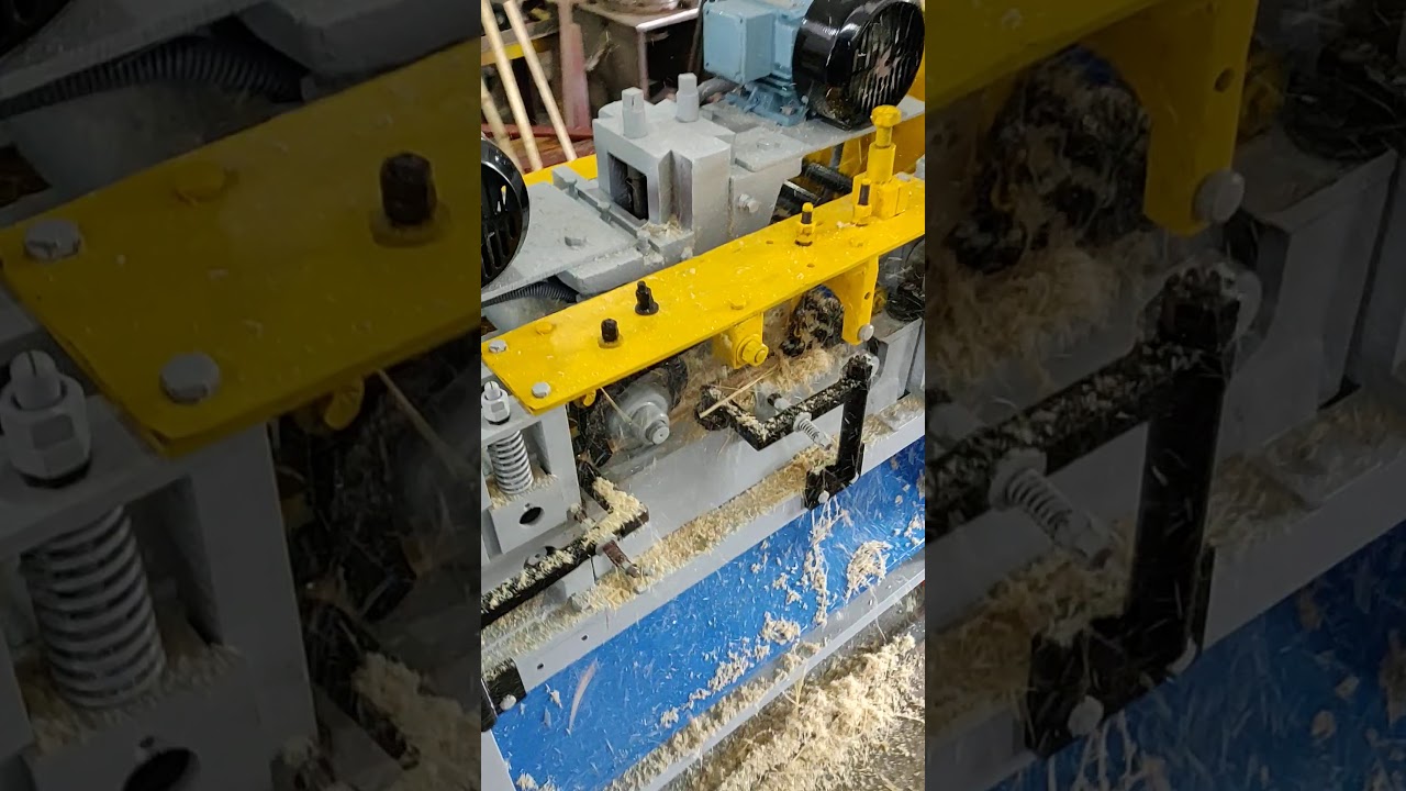 Bamboo four side planning machine, 2 spindle type. - YouTube