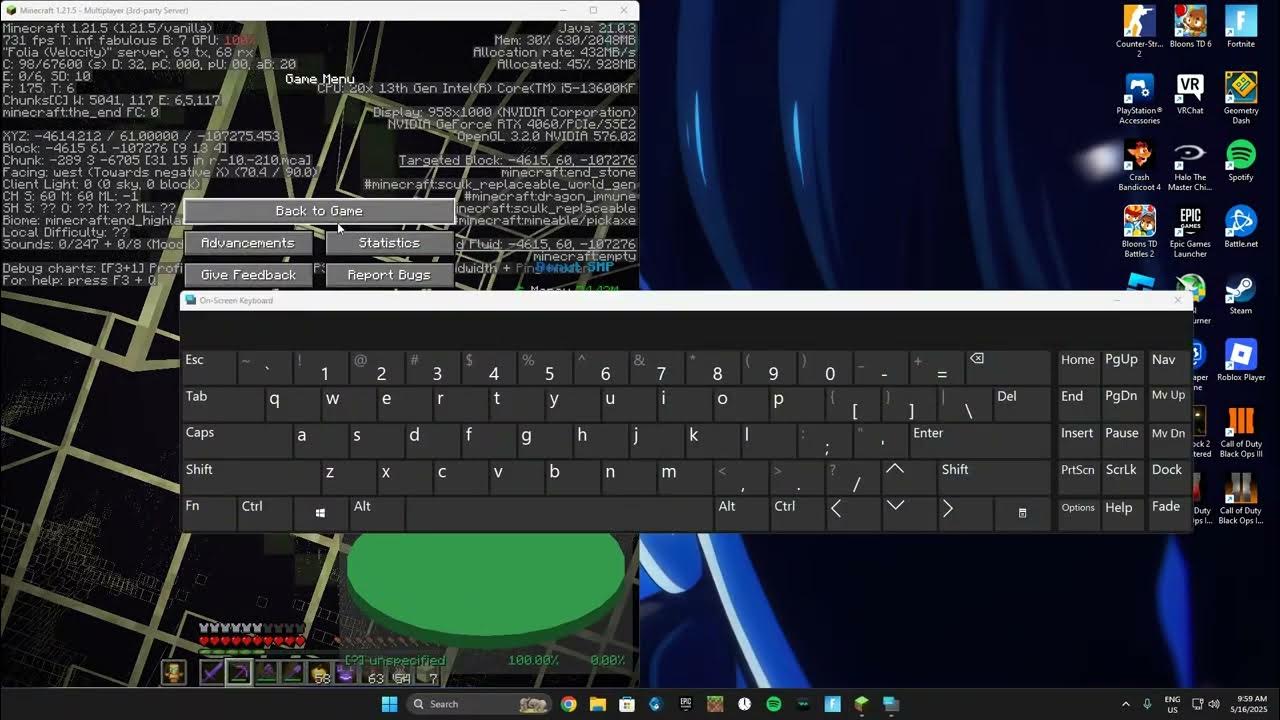 How to use minecraft pie chart with 60% keyboard *100% WORKING* - YouTube