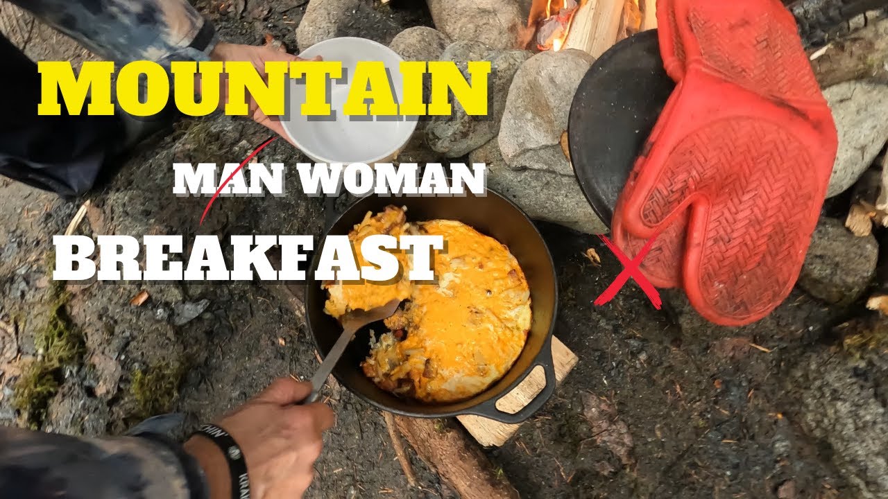 Wilderness Breakfast: Cast Iron Campfire Cooking In Heavy Rain ...