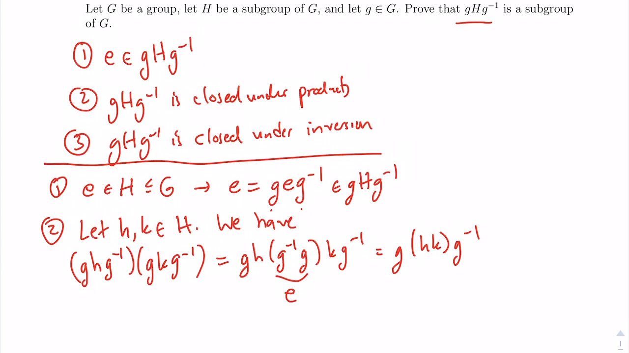 Groups: Conjugation of Subgroup is a Subgroup - YouTube