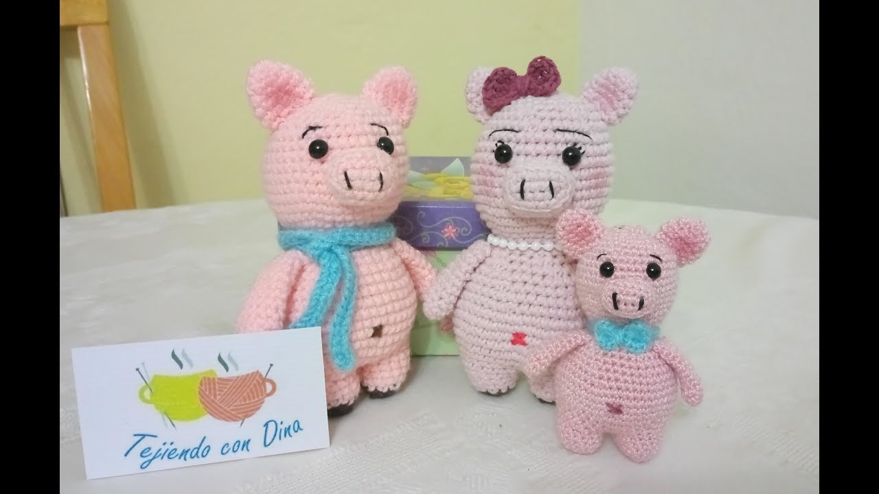 Cerditos Amigurumi a Crochet Versión (DIESTRO) VIDEO 1 - YouTube
