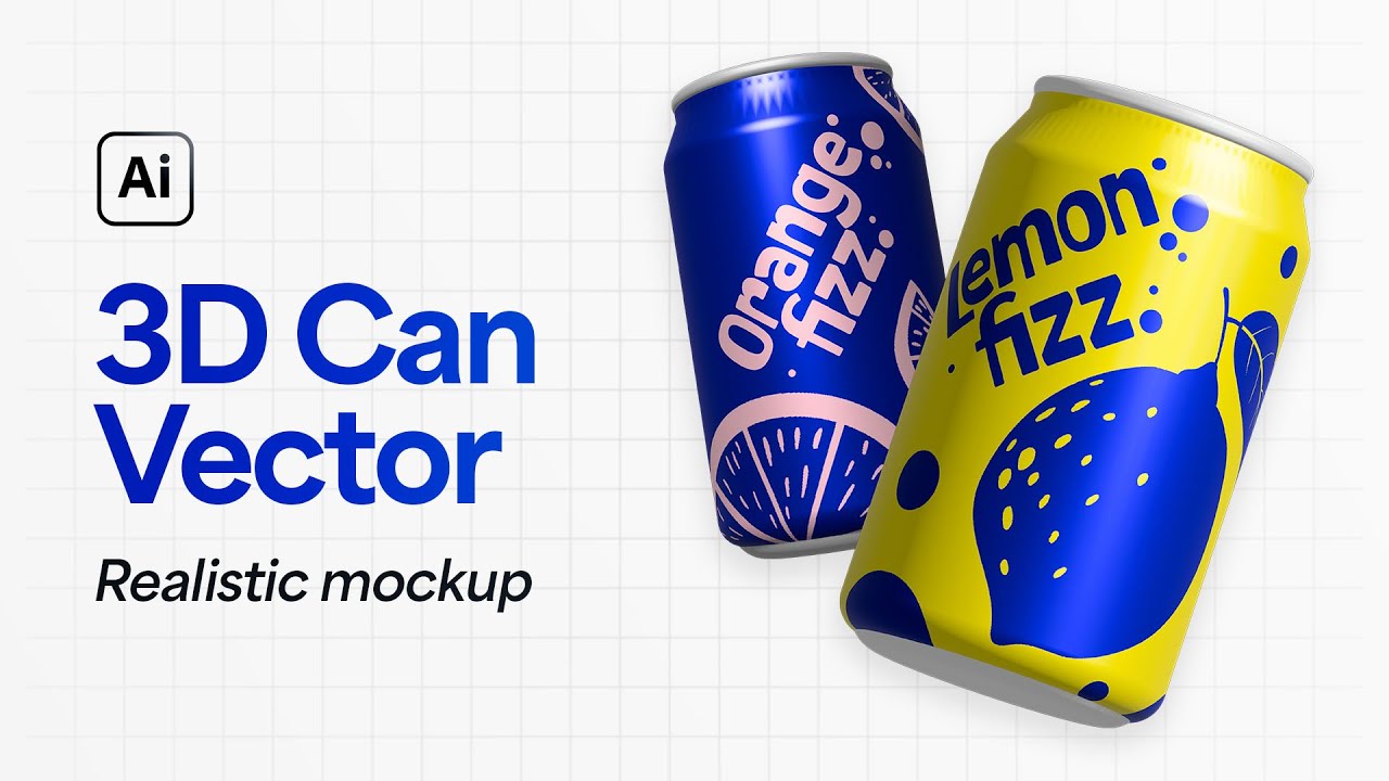 How to make 3D Can Artwork in Adobe Illustrator #3d #adobeilustrator # ...