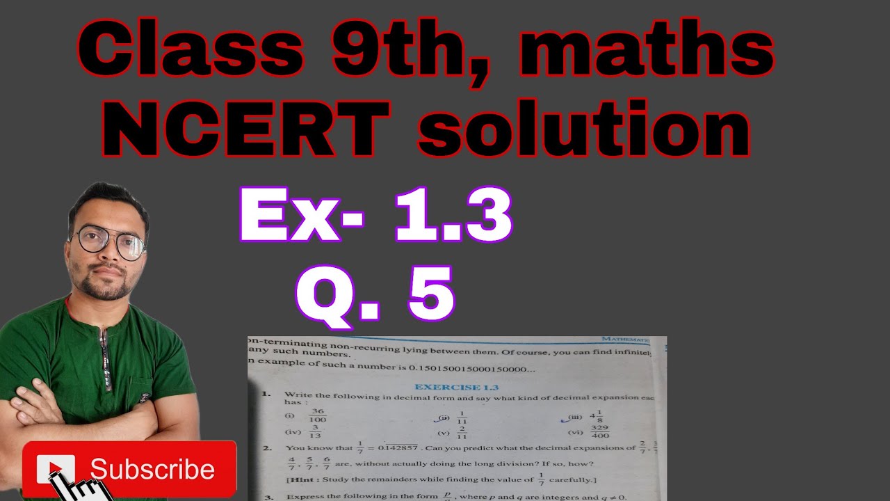Class 9th/ Maths/ Ex-1.3/Q.5 - YouTube