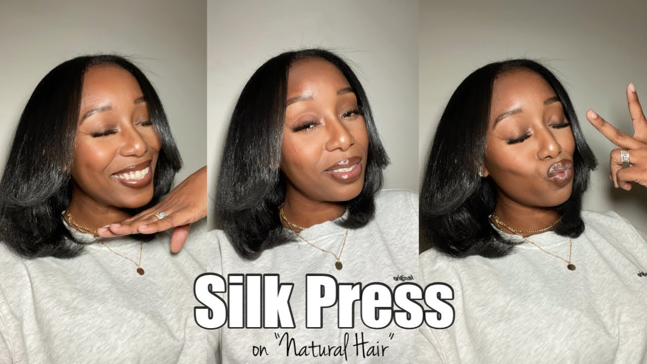 HOW TO : SILK PRESS at HOME | on short “NATURAL HAIR” | Start to Finish ...
