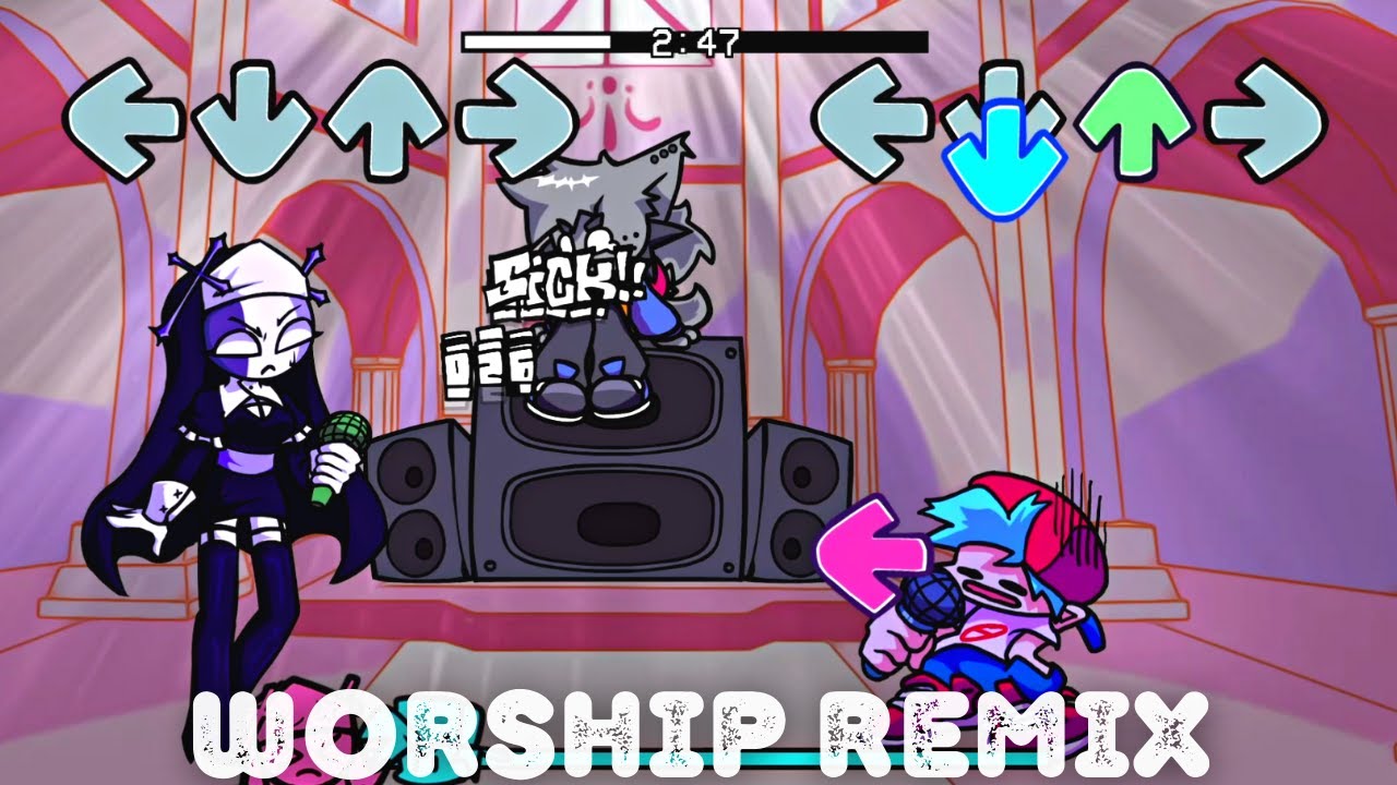 FNF - Worship-remix | Mid Fight Masses gameplay hard - YouTube