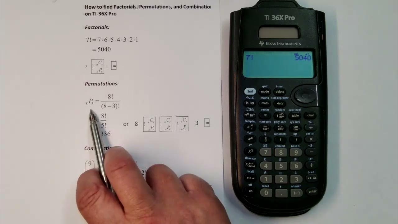 Factorials, Permutations and Combinations on a TI-36X Pro - YouTube