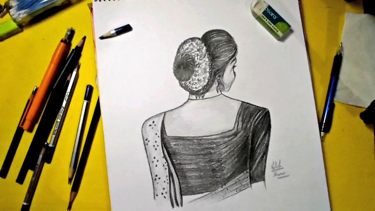 How To Draw a Girl//pencil sketch of a lady -- - YouTube