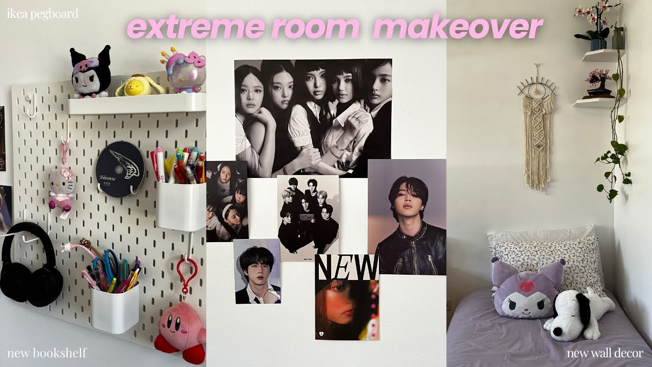 extreme room makeover 🎀 pinterest inspired, painting my room, ikea ...