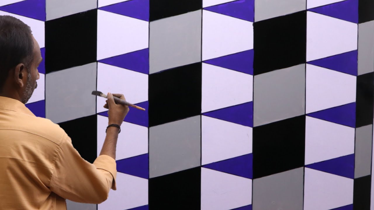 3D wall art simple painting design | 3D wall painting | wall paint ...