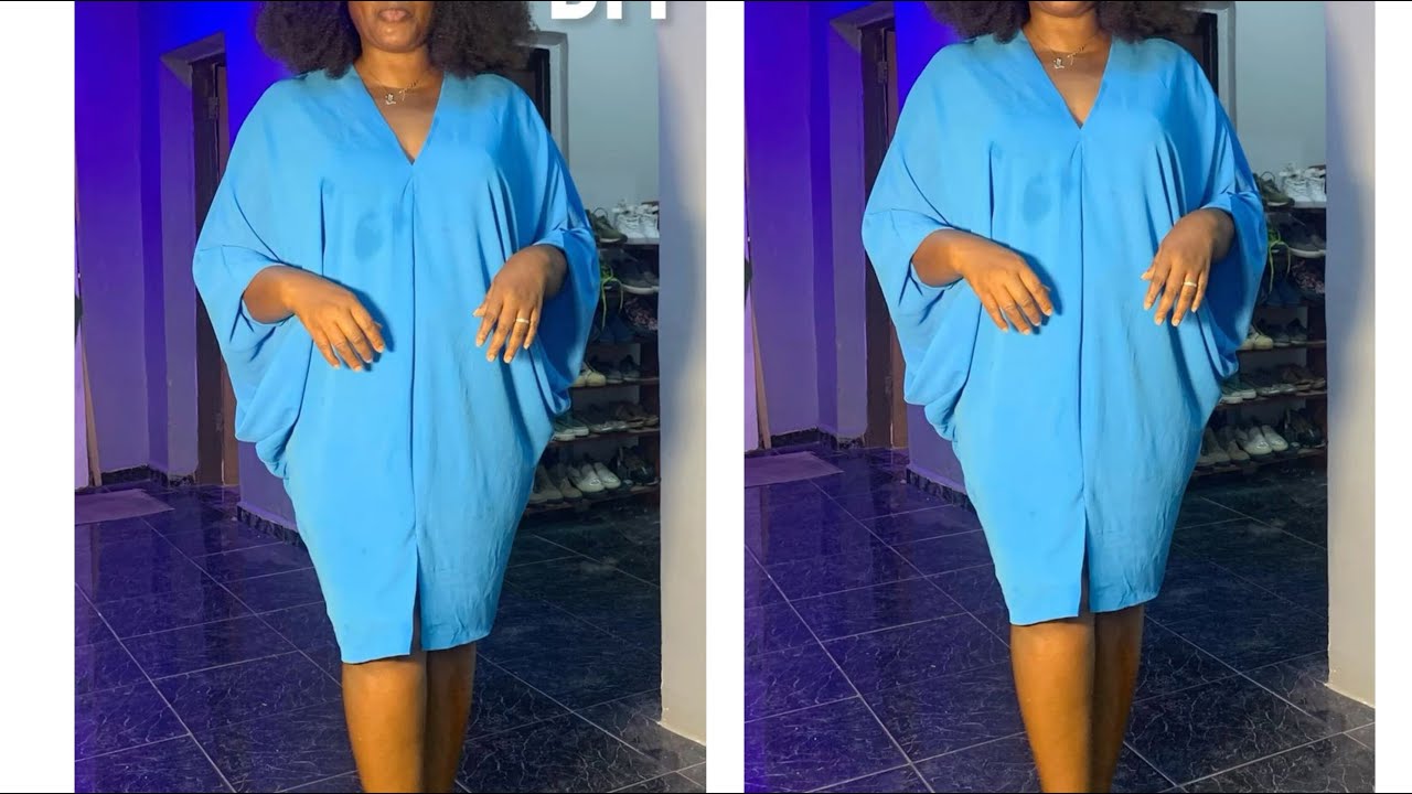Cow Bubu Gown With Front Slit / Cutting And Sewing. - YouTube