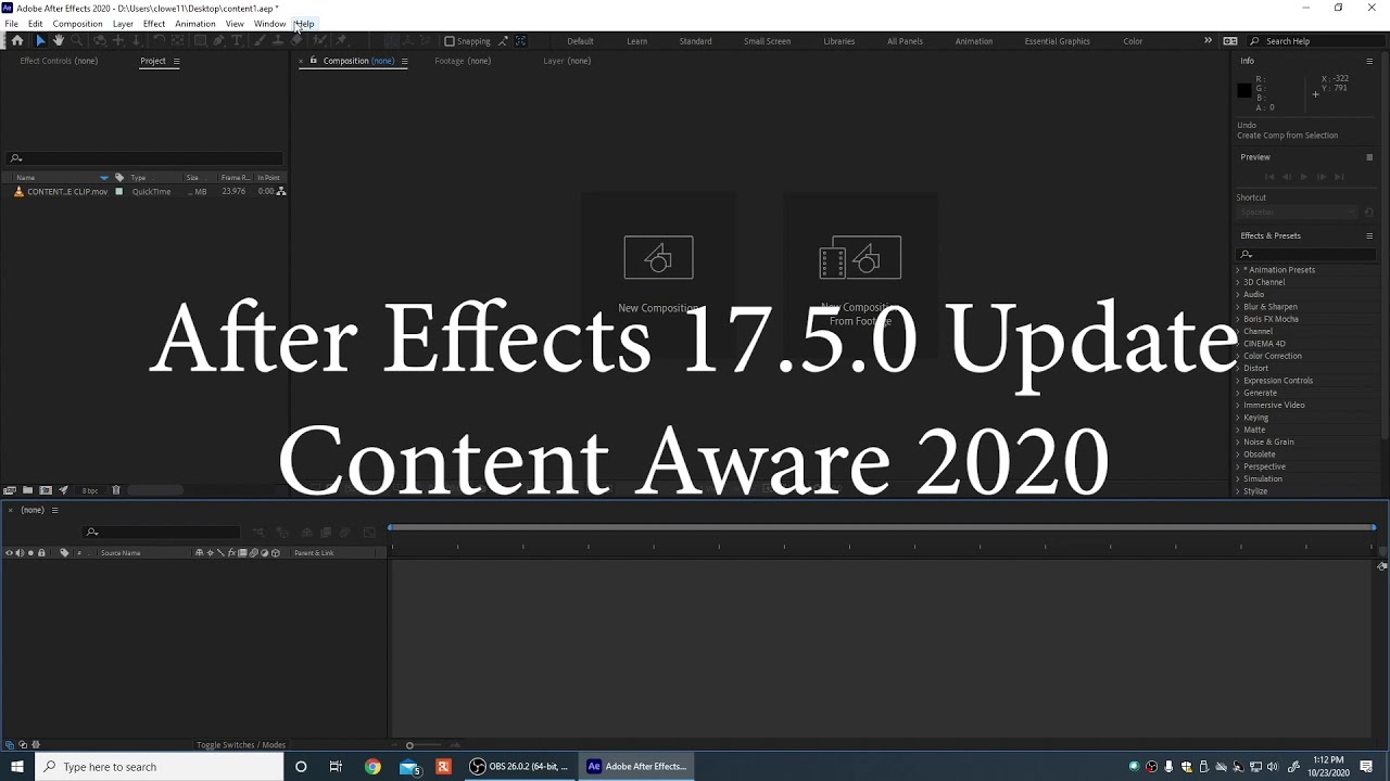After Effects 17.5.0 CONTENT AWARE UPDATE More Fasterer and More ...