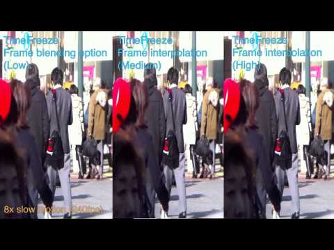 QualityComparison of the different settings in TimeFreeze