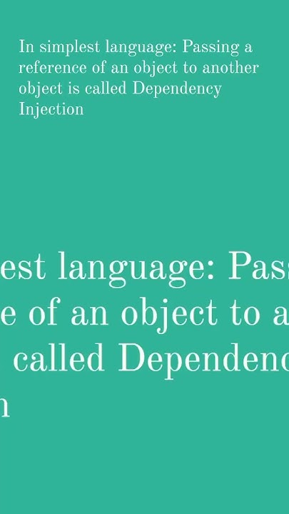 Dependency Injection #dependencyinjection #csharp #oop - YouTube