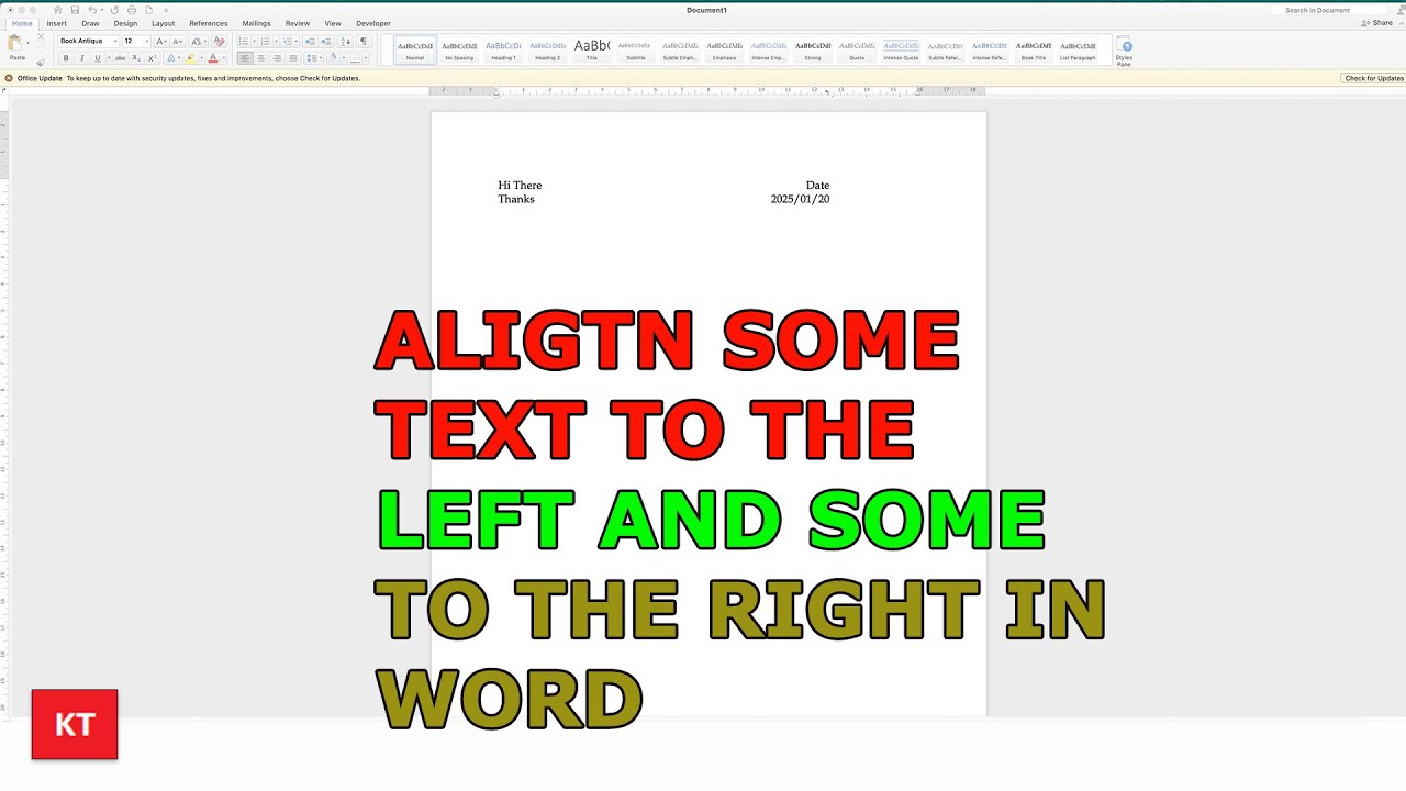How to align or type some text to the left and some text to the right ...