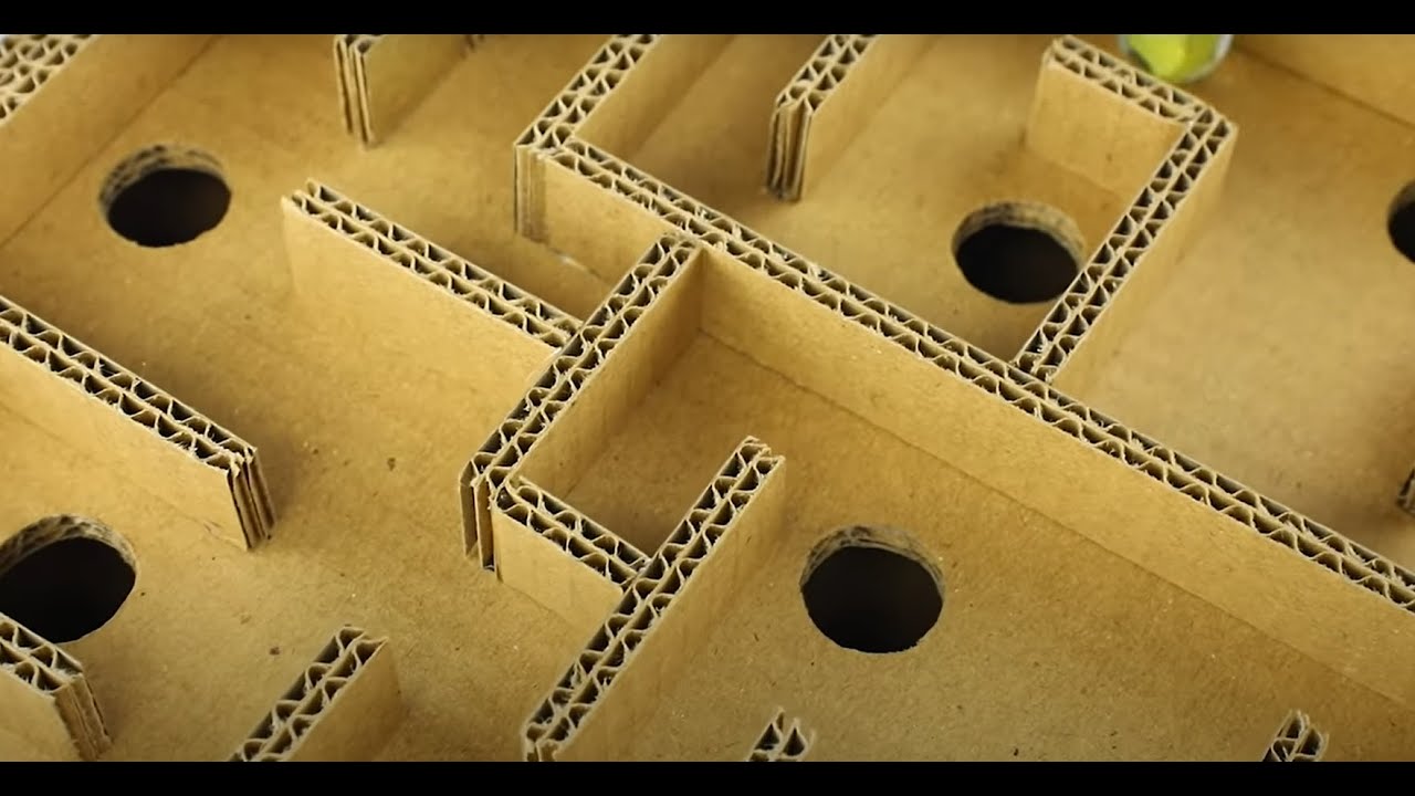 Amazing Marble maze made of pizza box and hot glue and a bit of ...