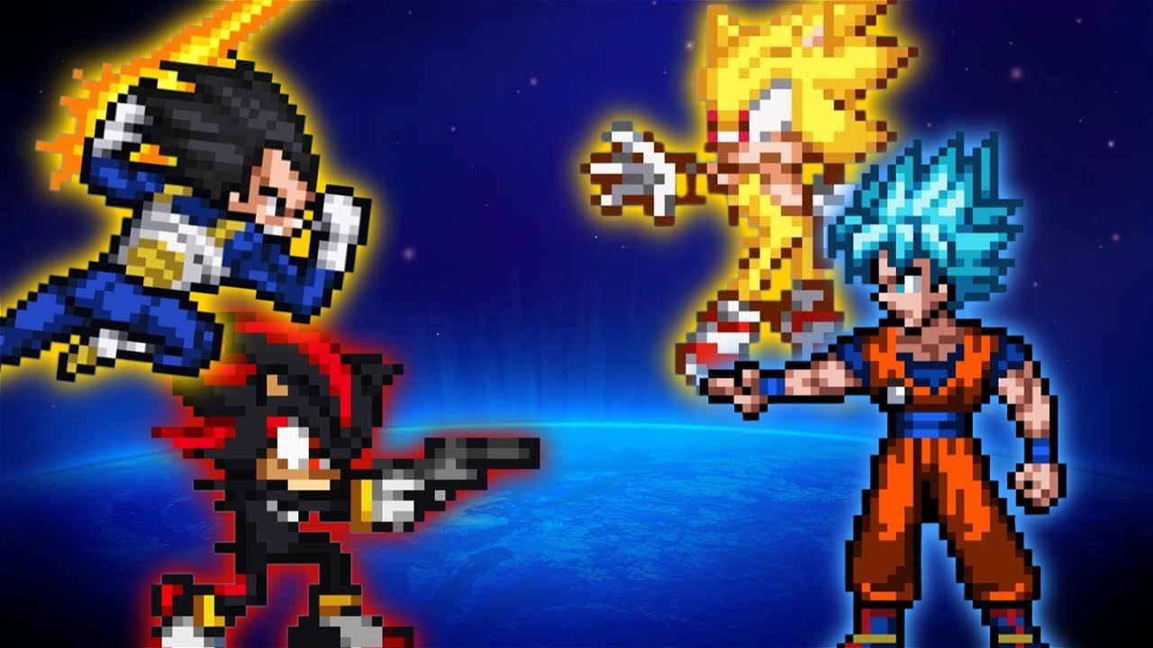 Sonic & Goku BB Vs Vegeta & Shadow in Jump Force Mugen - YouTube