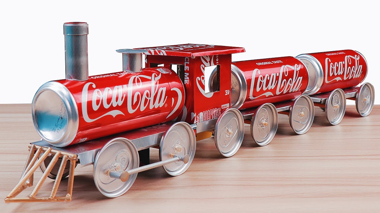 How to Make a Train with Coca Cola Cans 🚆 Car at Home - DIY Toy Train ...