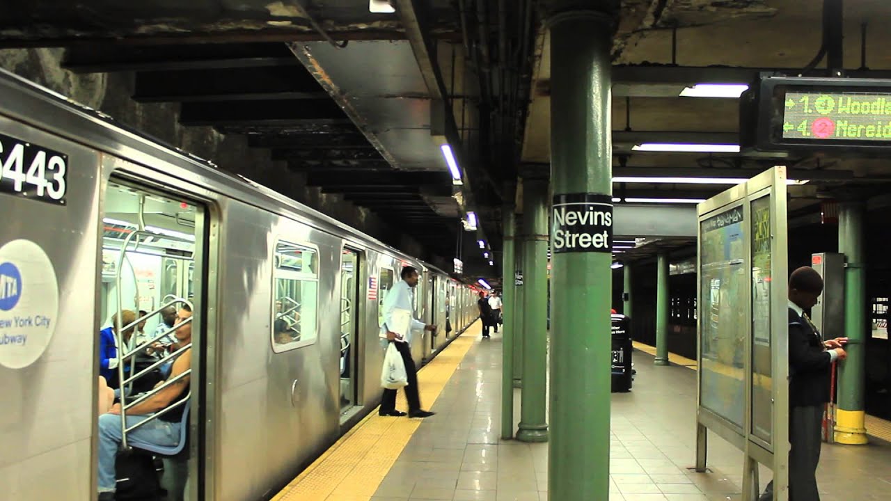 IRT Subway: Northbound R142 (2) & R142A (4) Trains at Nevins St. - YouTube