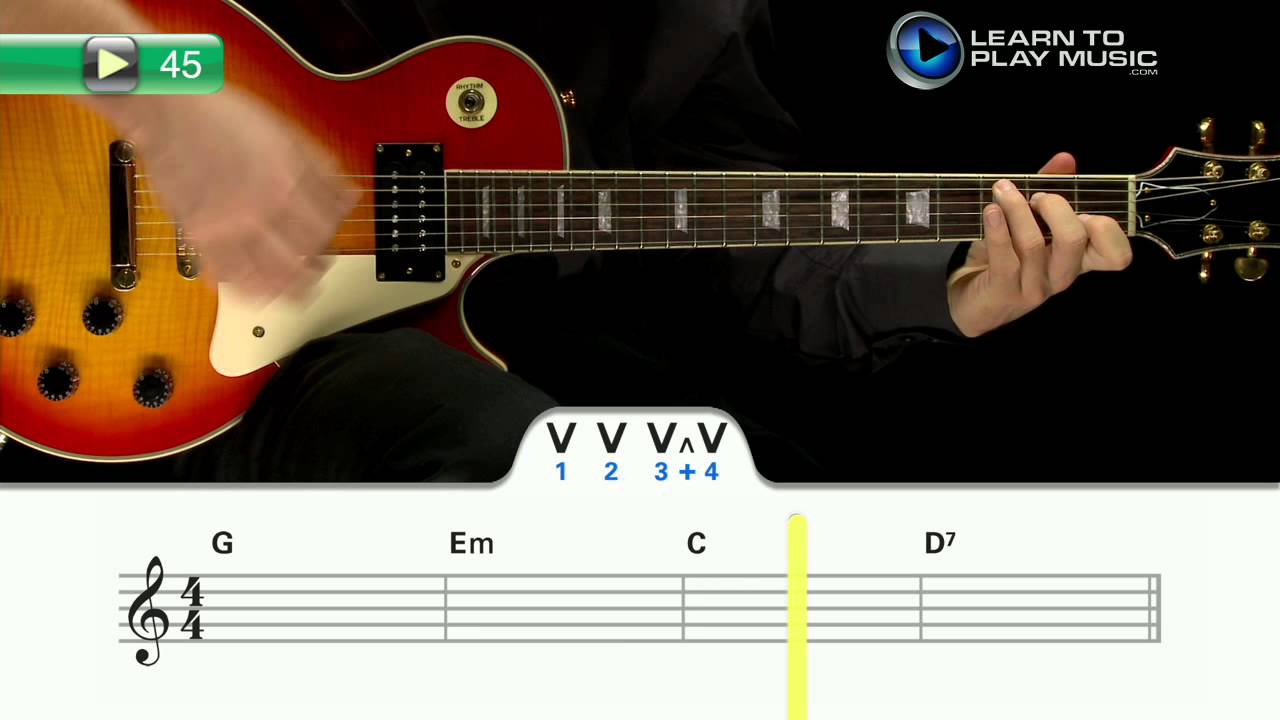 Ex045 How to Play Guitar - Rhythm Guitar Lessons for Beginners - YouTube
