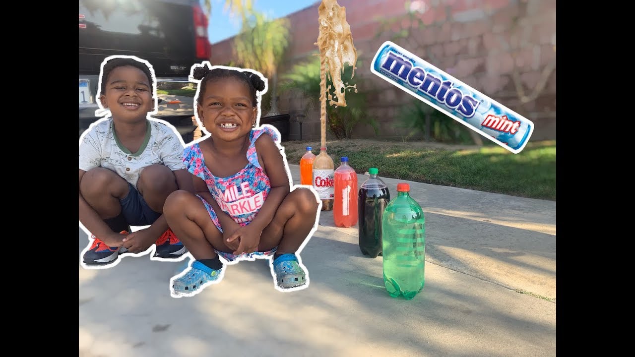 Coke and Mentos Science Experiment For Kids!!! Learn Colors! - YouTube