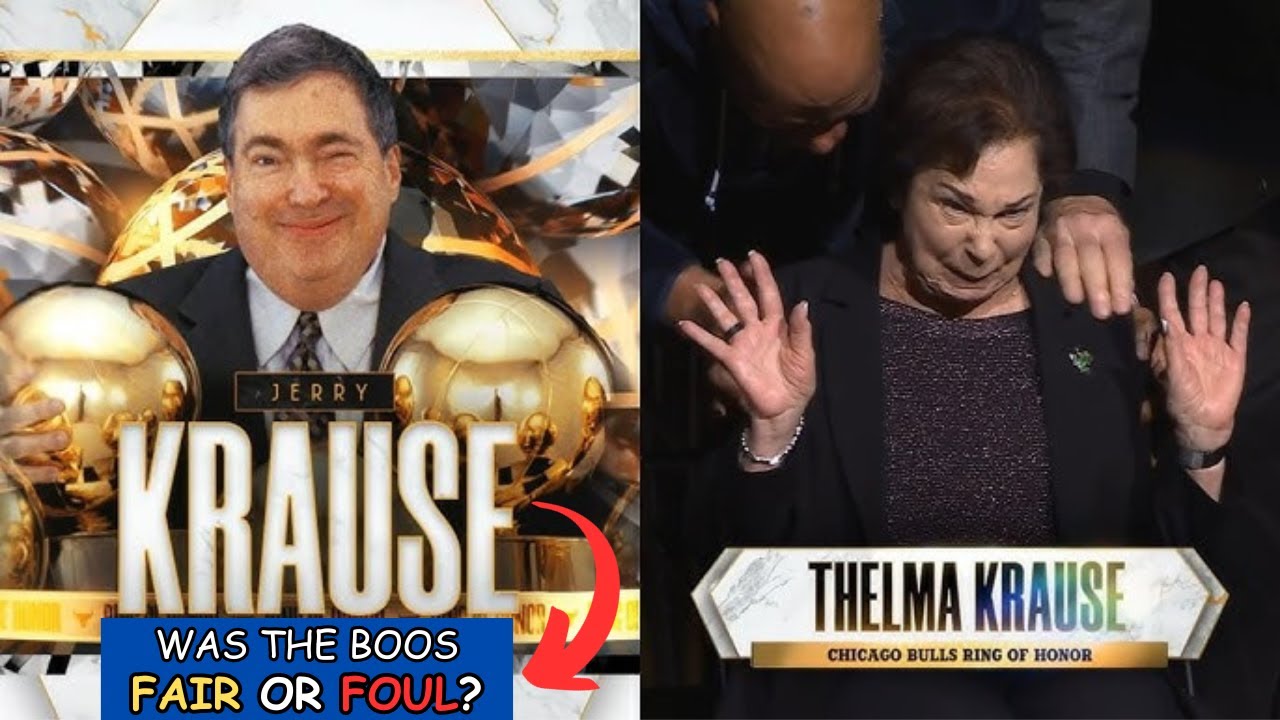 Jerry Krause Widow Booed During Ring of Honor Ceremony - YouTube