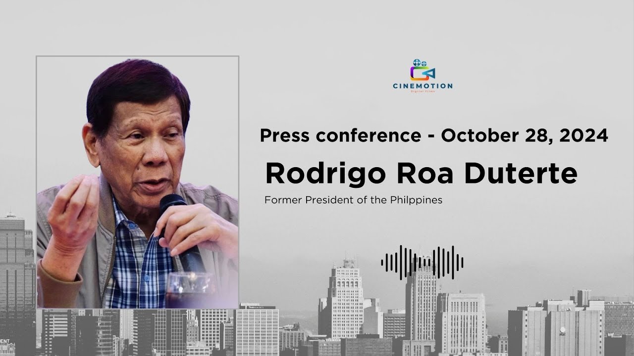 Former President Rodrigo Duterte holds a press conference - October 28 ...