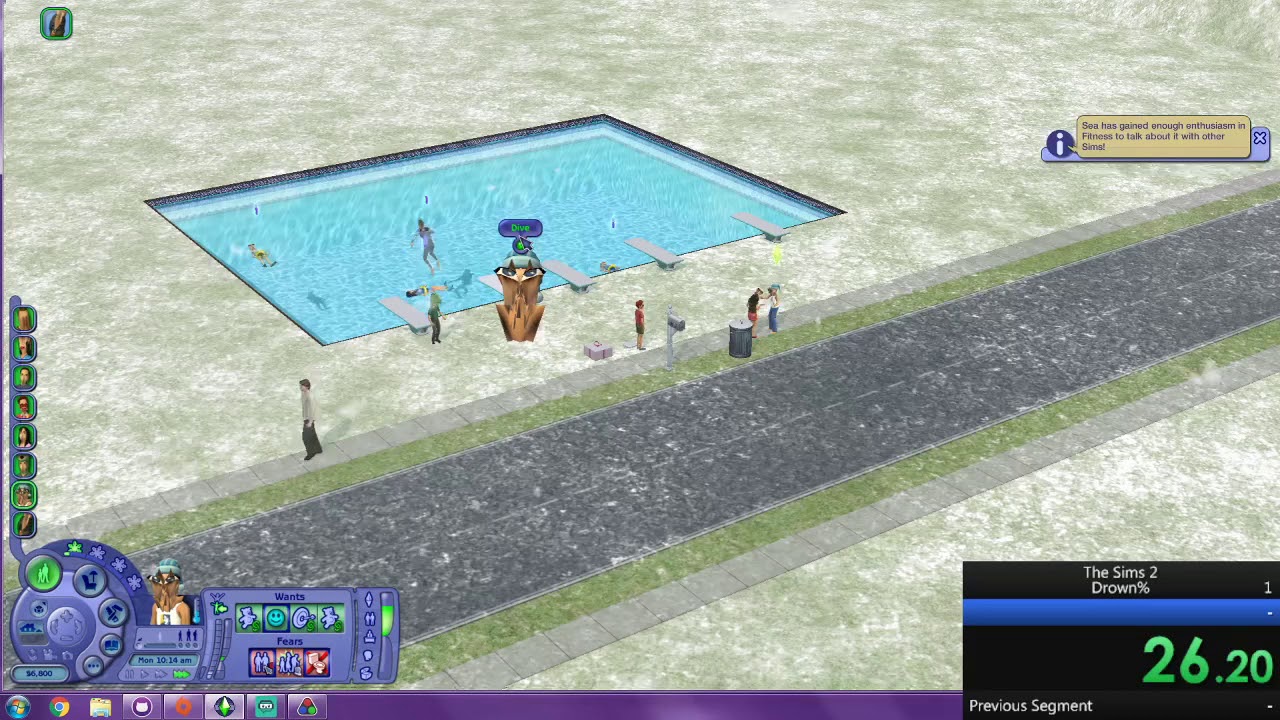 Sims 2: Drown % Speedrun - YouTube