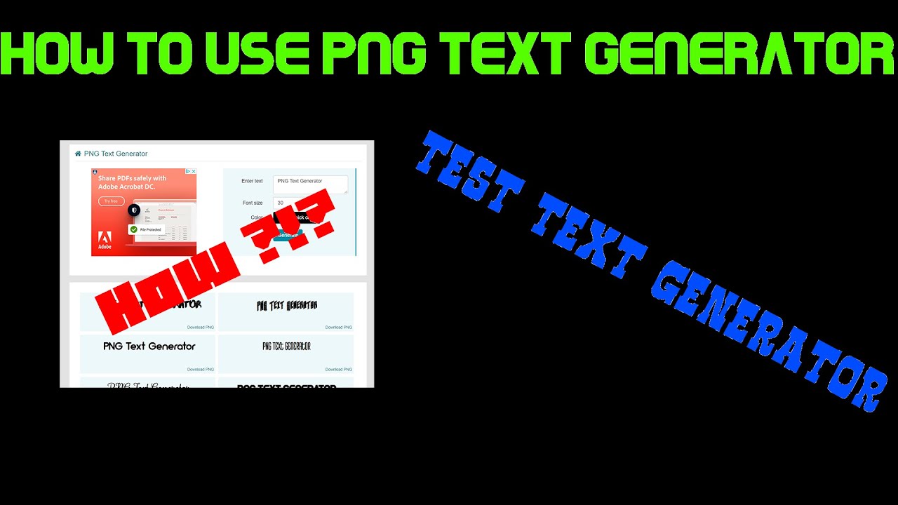 HOW TO USE PNG TEXT GENERATOR - YouTube