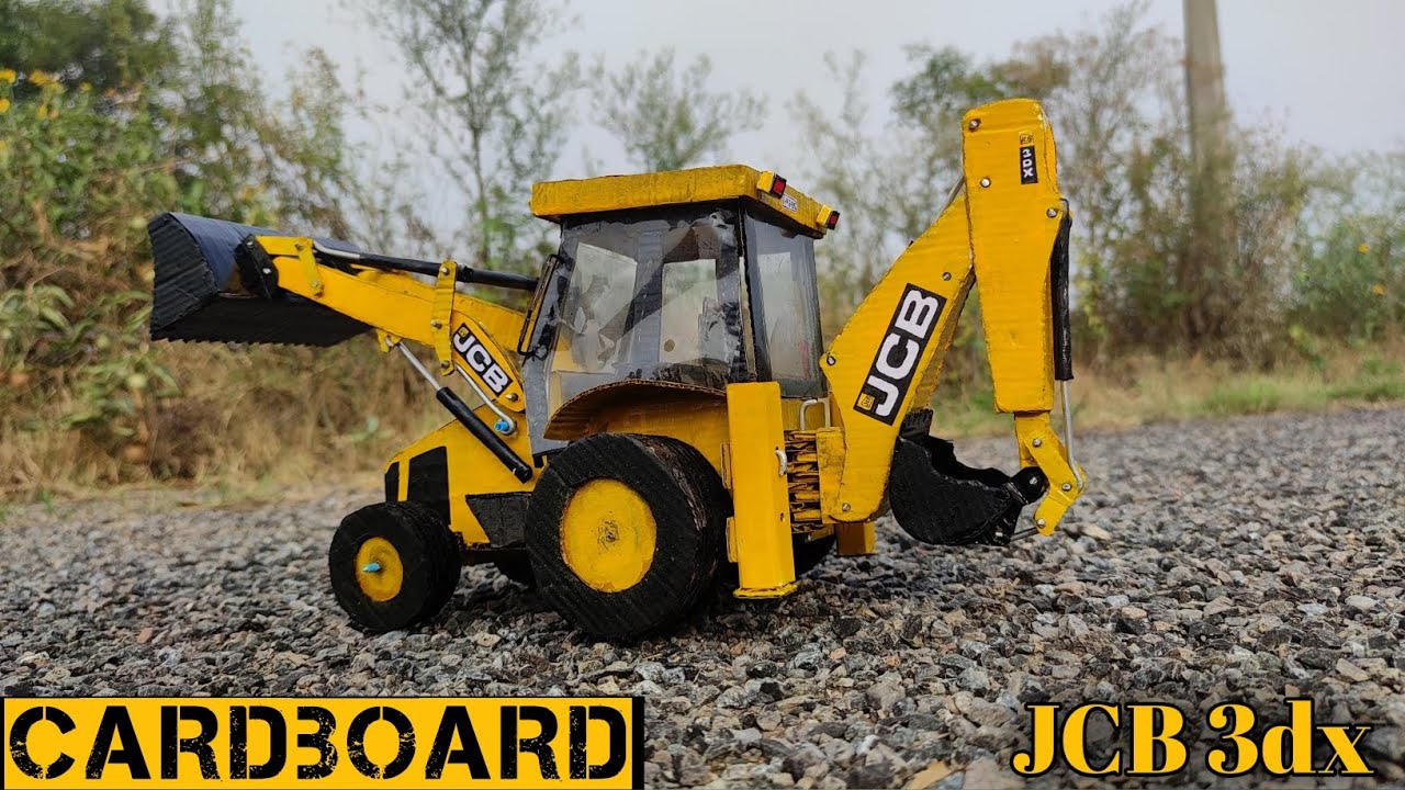 JCB 3dx backhoe loader miniature || how to make JCB from cardboard ...