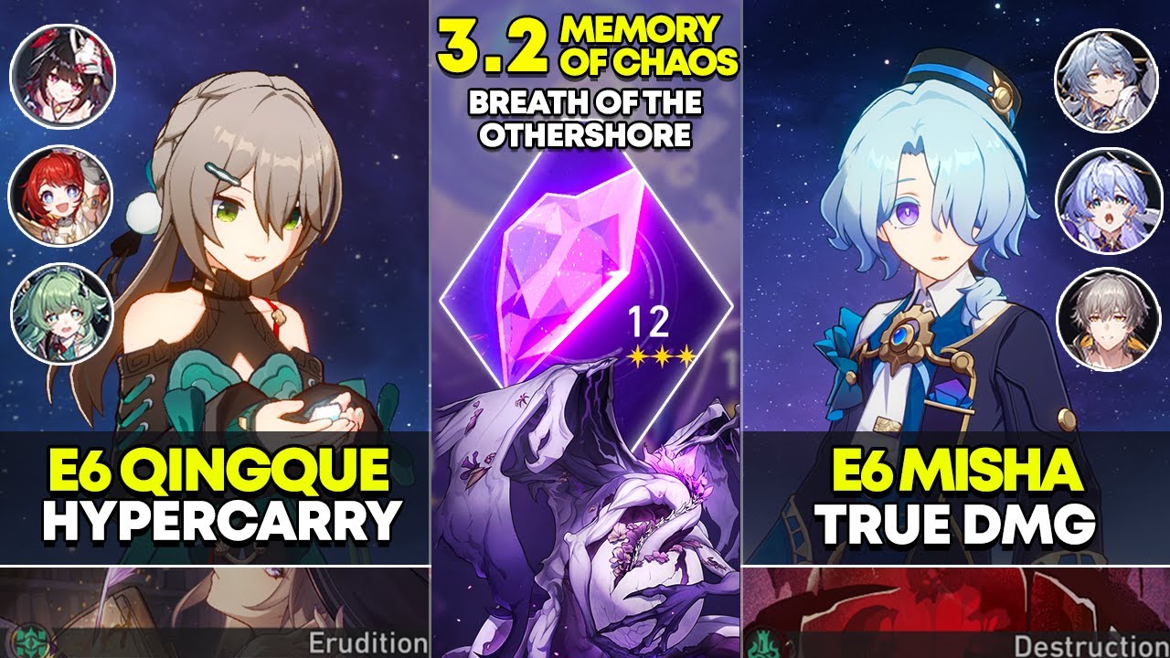 E6 Qingque Hypercarry & E6 Misha True DMG | Memory of Chaos 12 | Honkai ...