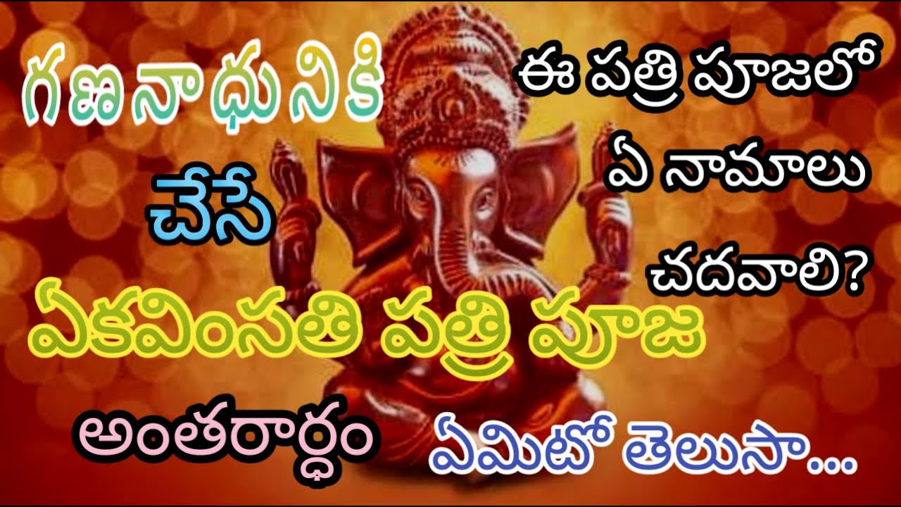 వినాయక చవితి పూజకు 21 పత్రాలు ఇవే || Vinayaka Chavithi Pathri || Names ...