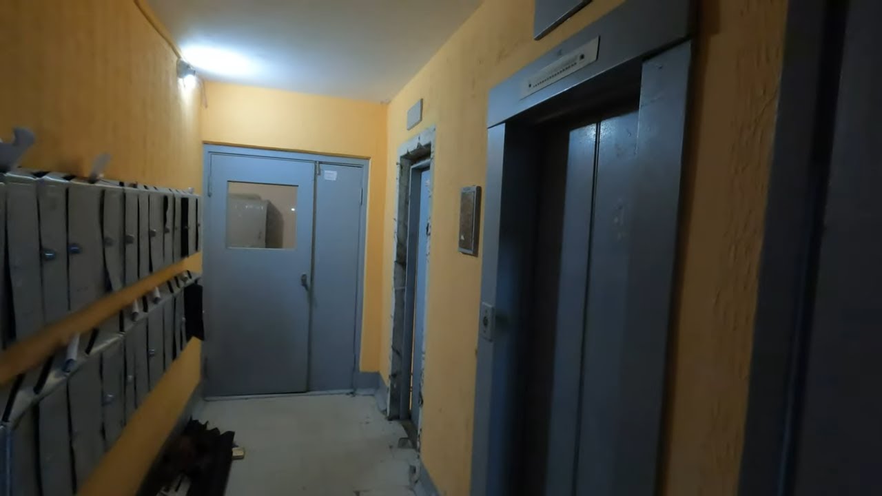 Replacement! Late 90-s MLM traction elevator (Fizkulturnaja Street, 18, Minsk, Belarus) - YouTube