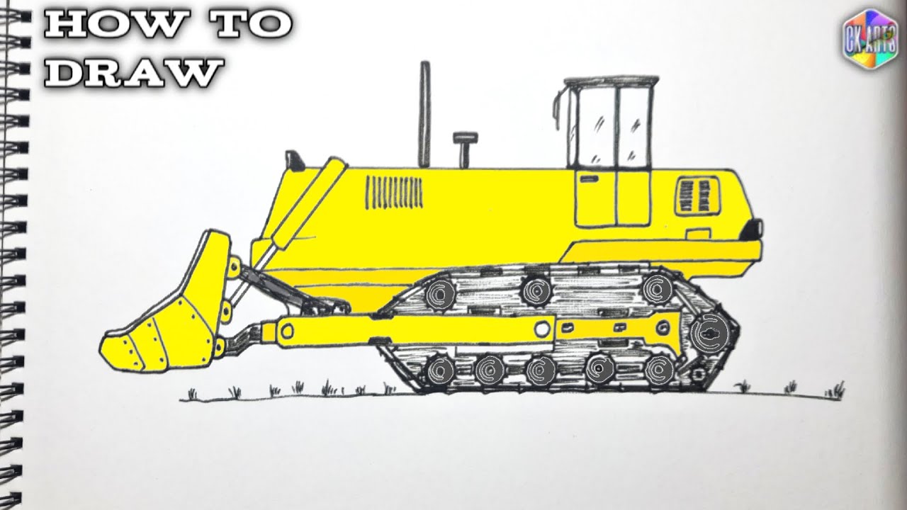 How to Draw a Bulldozer | how to draw jcb | Bulldozer easy drawing by ...