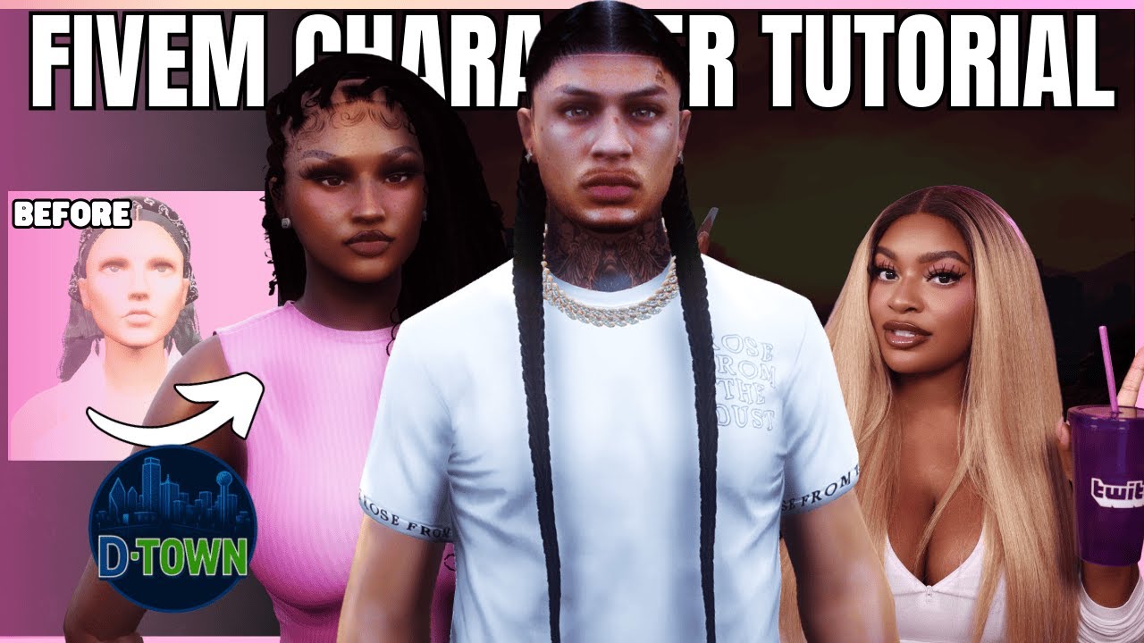 GTA RP Character Creation | Male & Female FiveM Makeover in D-Town ...