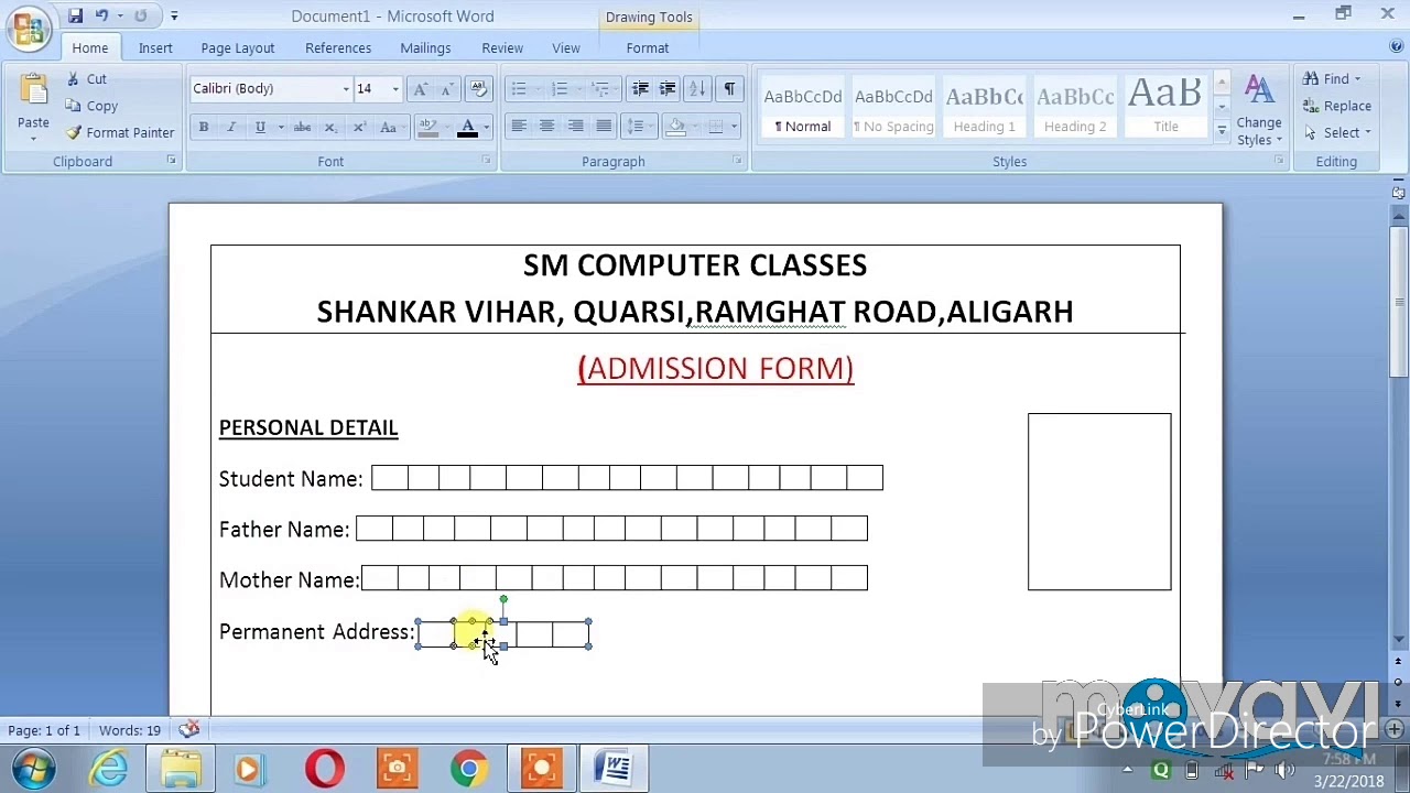 HOW TO MAKE THE ADMISSION FORM IN MS WORD YouTube HOW TO MAKE THE ADMISSION FORM IN MS WORD YouTube