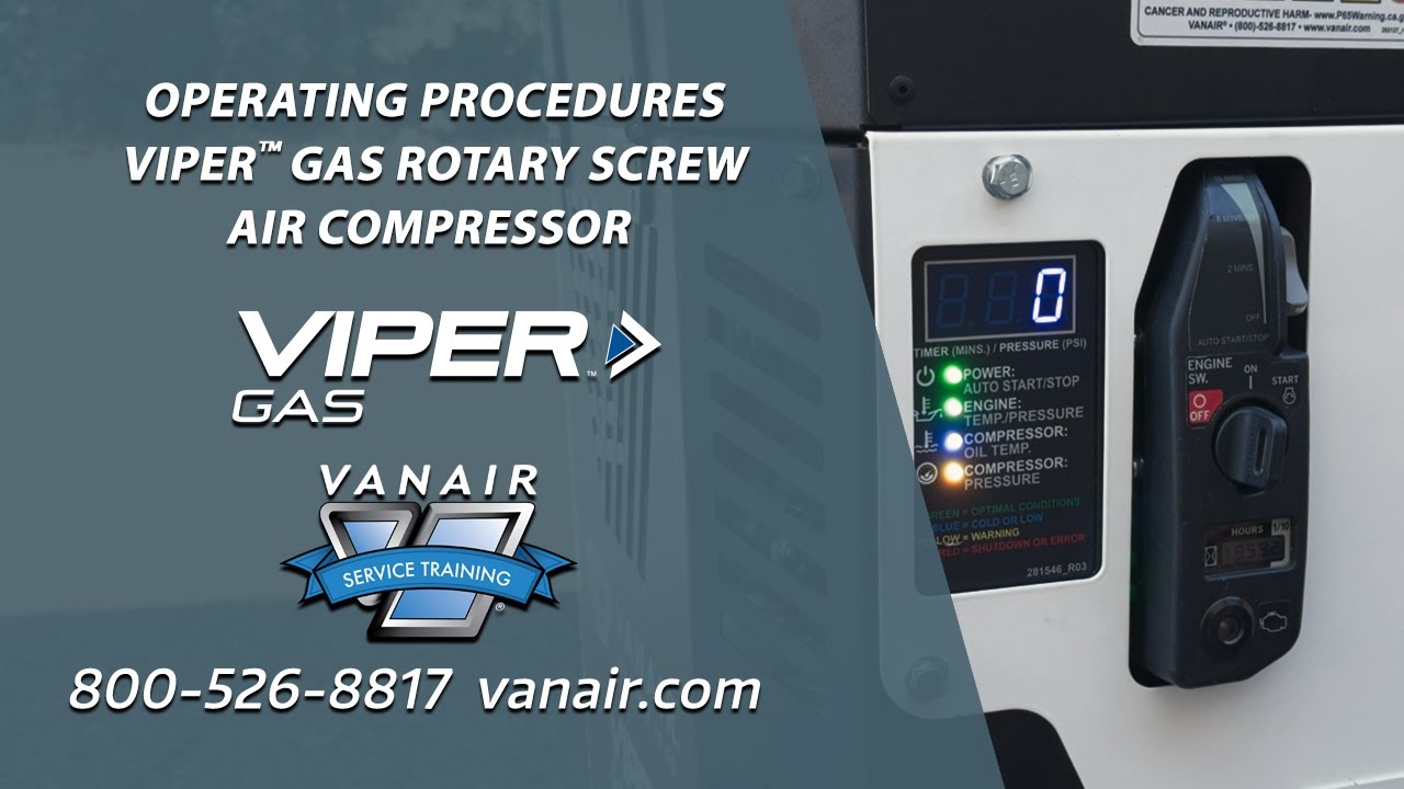 Viper™ Gas Rotary Screw Air Compressor Operating Procedures - YouTube