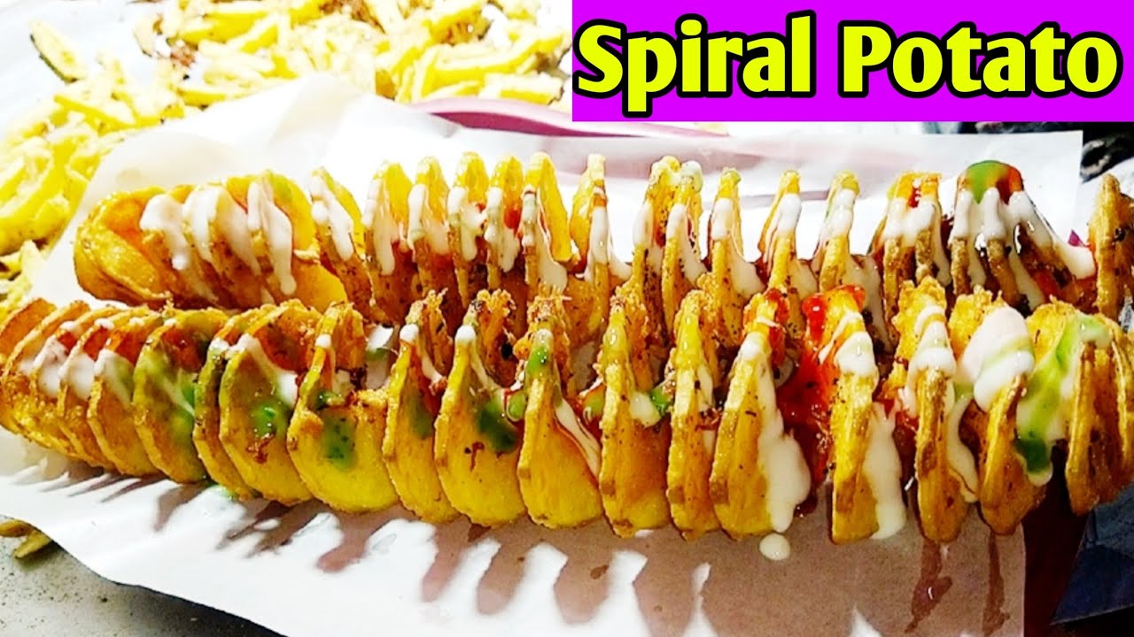 Art of Making Spiral Fried Potato Street Food Lahore | How To Make ...